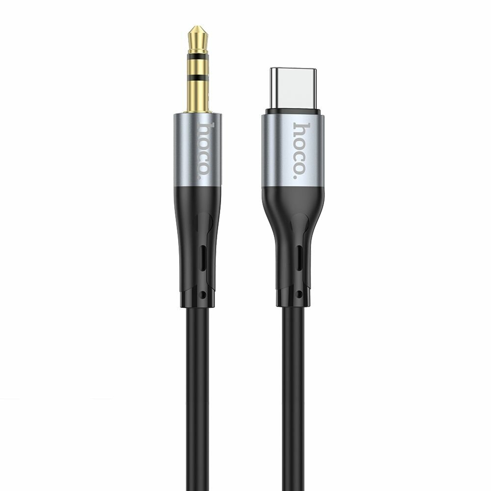 Аудиокабель HOCO UPA22 DC 3.5mm - Type-C, 1м, силикон (черный)