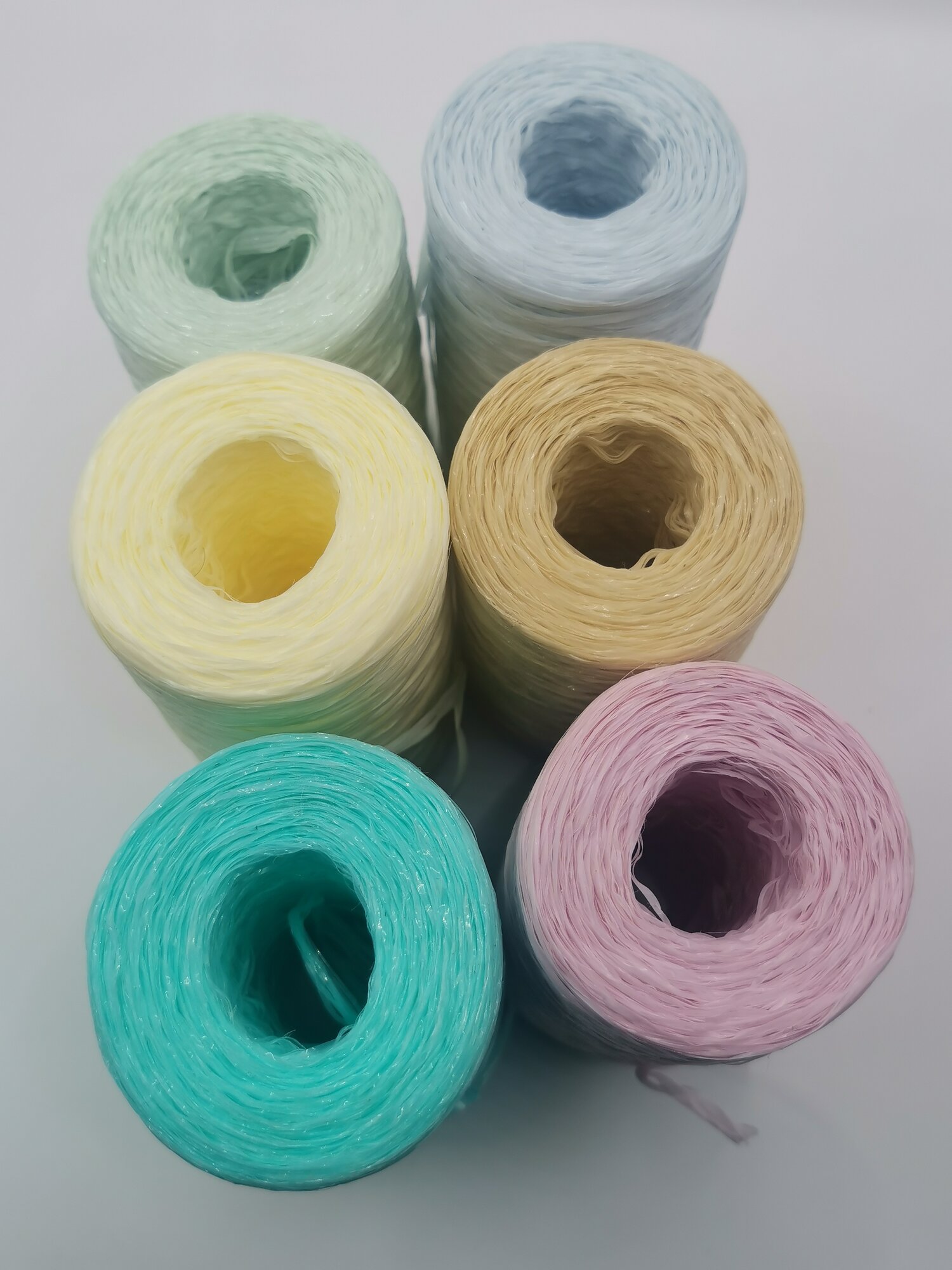 Флористическая лента для цветов, полибаст аналог, шпагат для цветов, Светлый тон, 2400м (6 шт.)