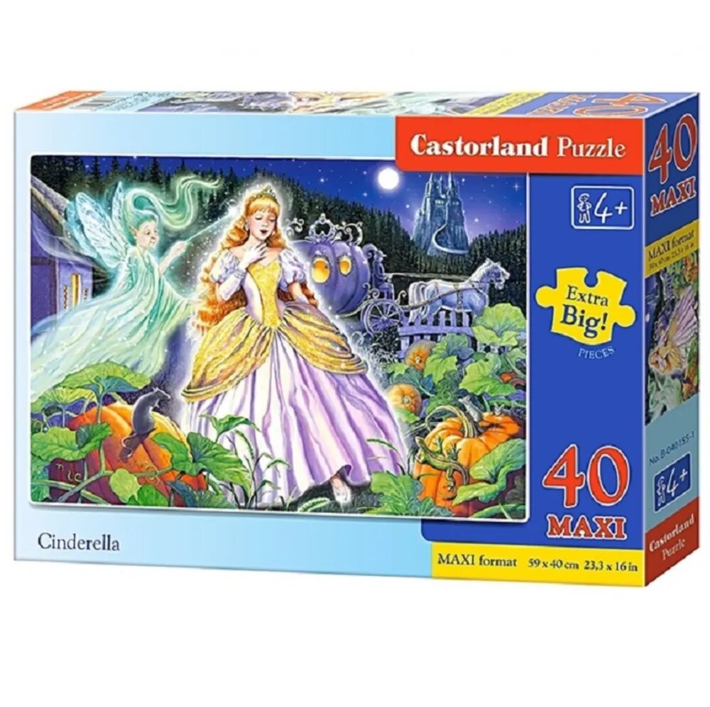 Пазлы Макси 40 деталей. Золушка В-040155, (Castor Drukarnia i Wydawnictwo)