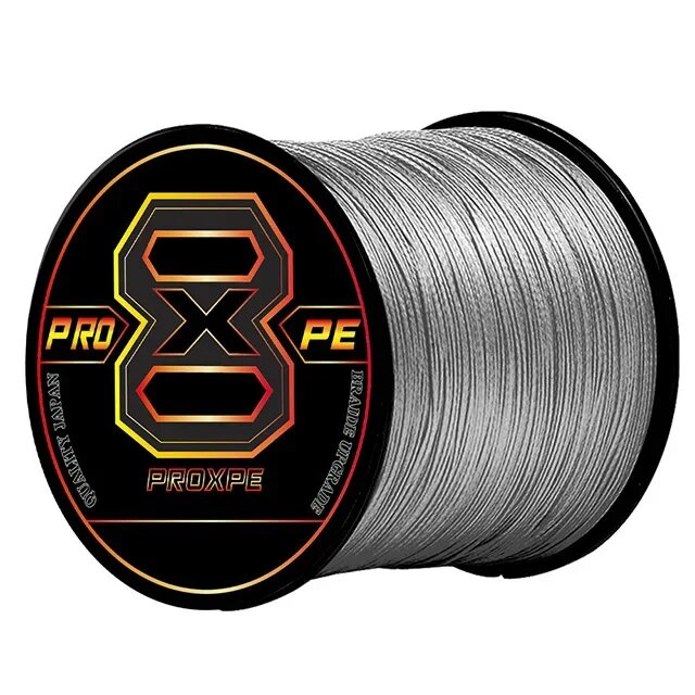 PROXPE 8-жильная плетенная леска для рыбалки 100M-0.22mm-30lb, Gray