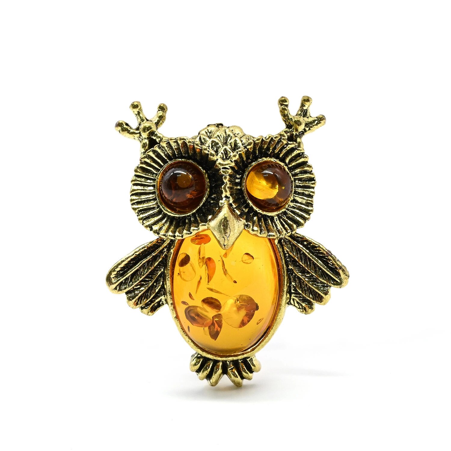 Брошь, янтарь