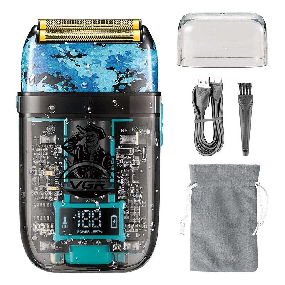 Бритва VGR352, электрическая, водонепроницаемая, USB, для бороды