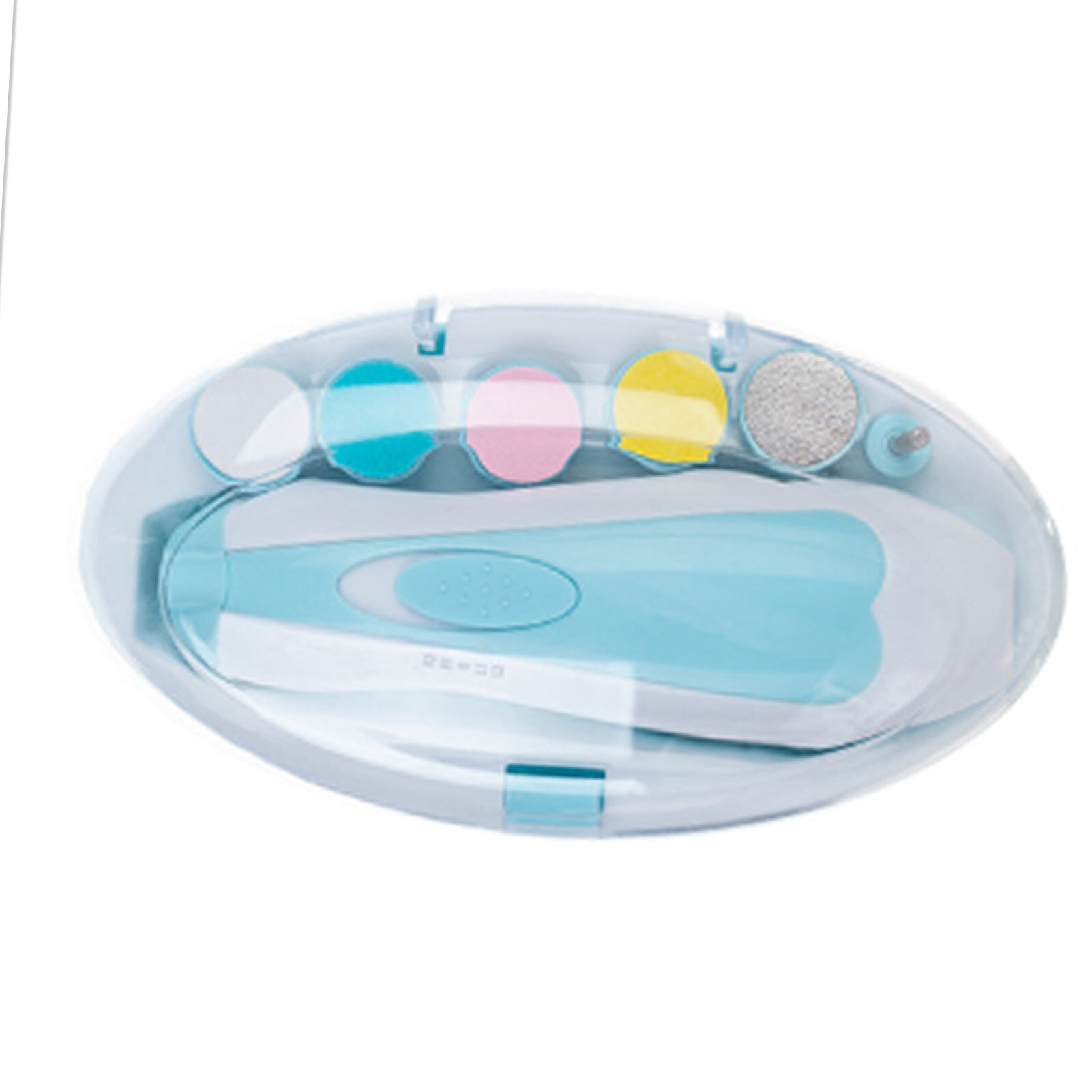 В 1 электронная детская пилочка для стрижки ногтей, безопасные шлифовальные головки, набор триммеров для ногтей для маникюра новорожденных, синий