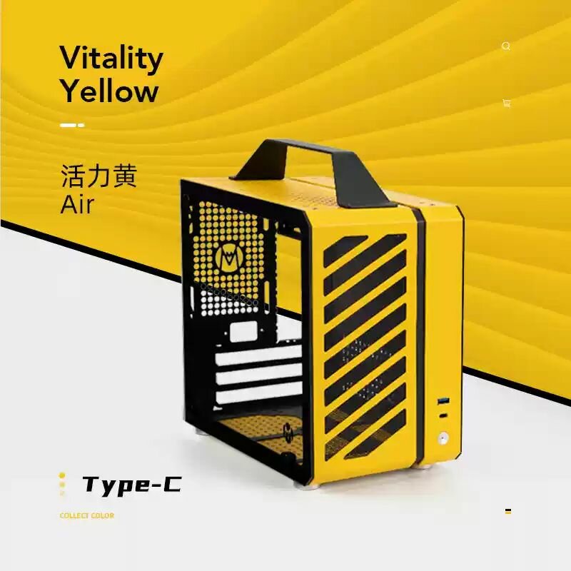 Маленький сахарный кубик ITX портативный портативный боковой настольный компьютер в мини-алюминиевом корпусе C24