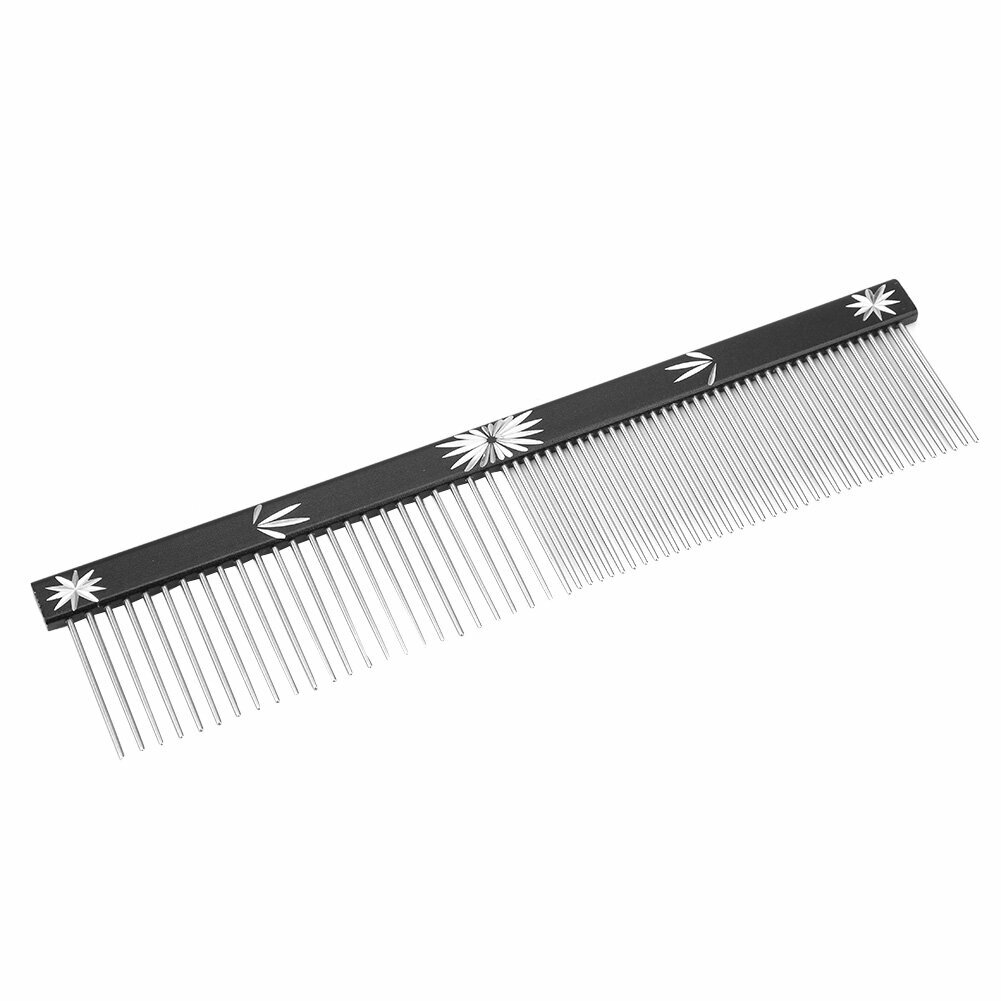 Pet Hair Trimmer Comb Dog Cat Anti Static Straight Row (Black)