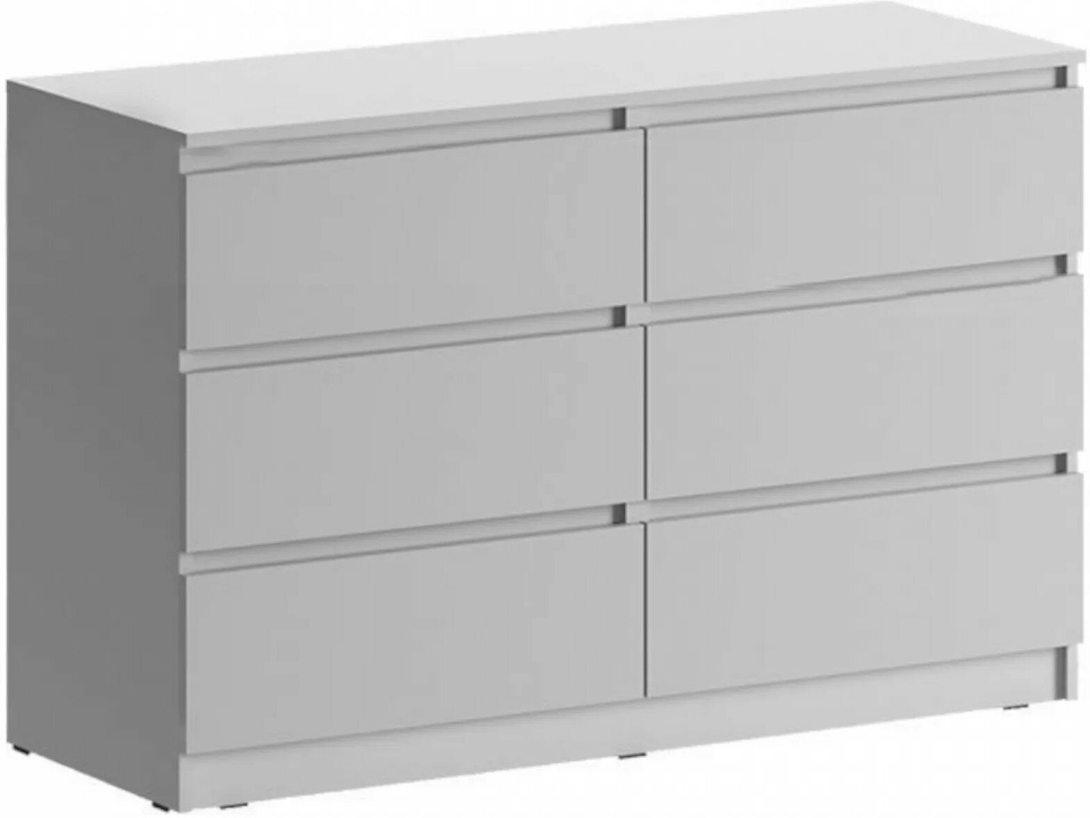 Комод 1202 (6 ящиков) (Белый глянец, Белый)