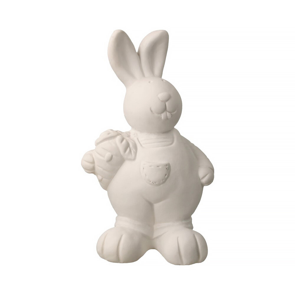 Love2art Яб-22-VG53 копилка Кролик-фермер из гипса 22 см для декора и декоративной росписи.