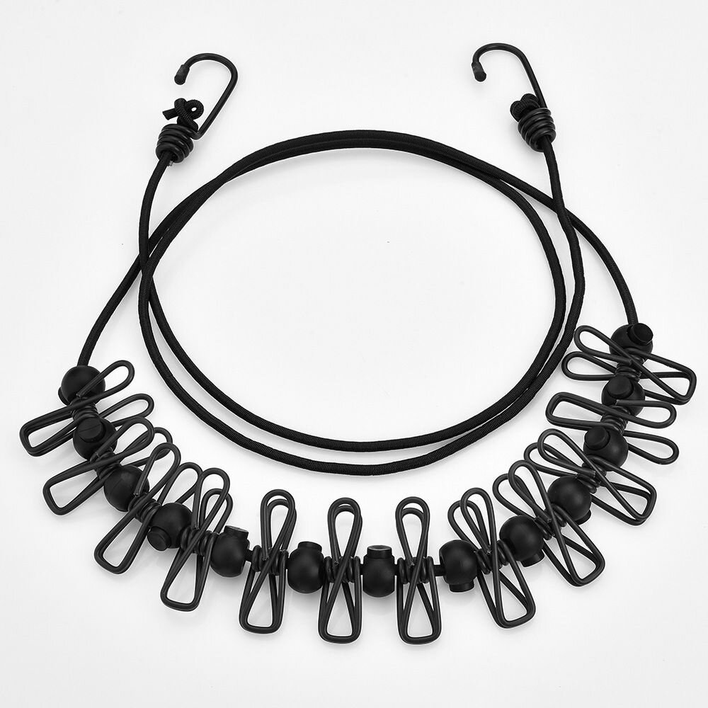 Эластичная бельевая веревка с прищепками для сушки белья дома, на улице и в путешествиях