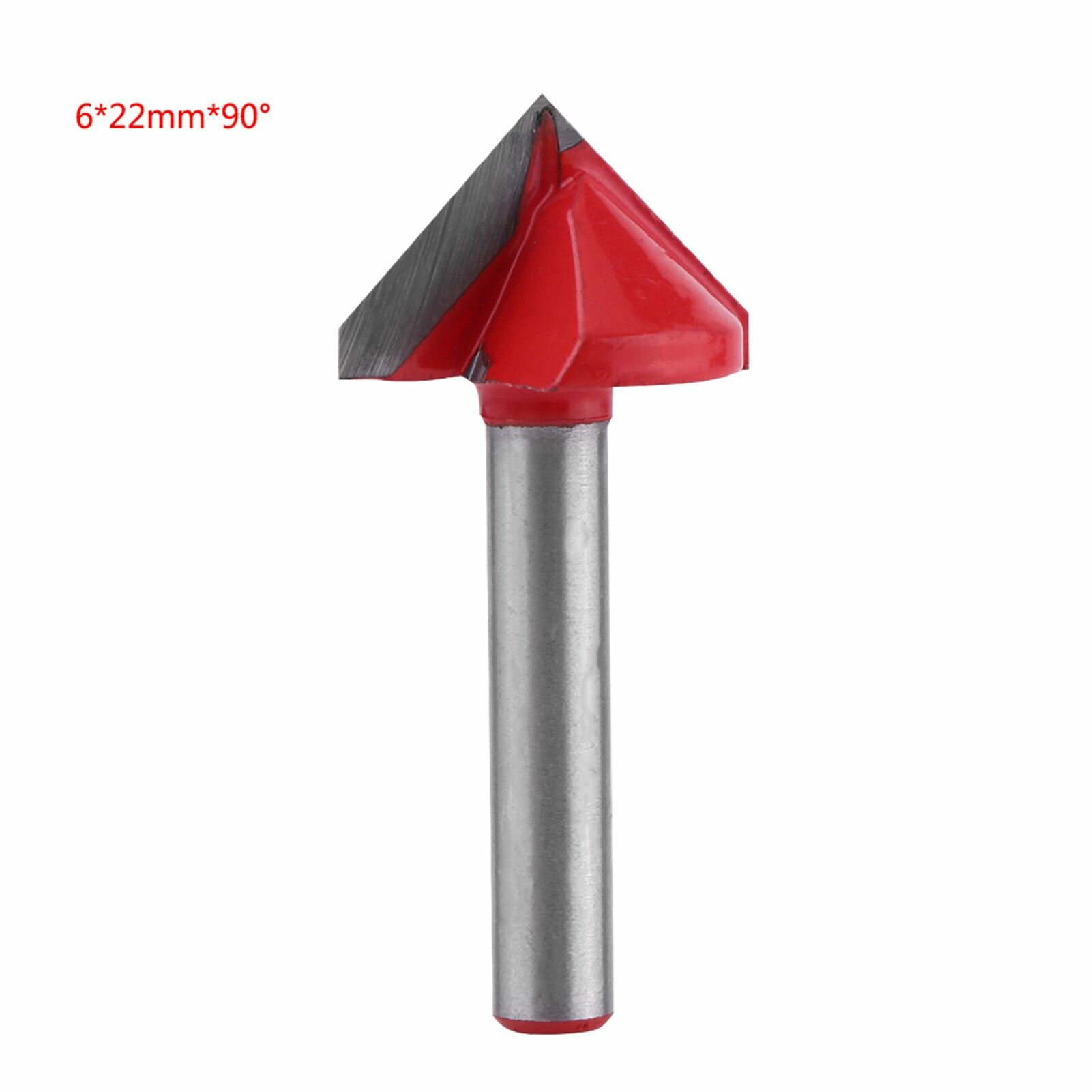 Фреза для ЧПУ с хвостовиком 6 мм из вольфрамовой стали, острый V-образный режущий инструмент, 6x22 мм, 90-градусный гравировальный станок для деревообработки