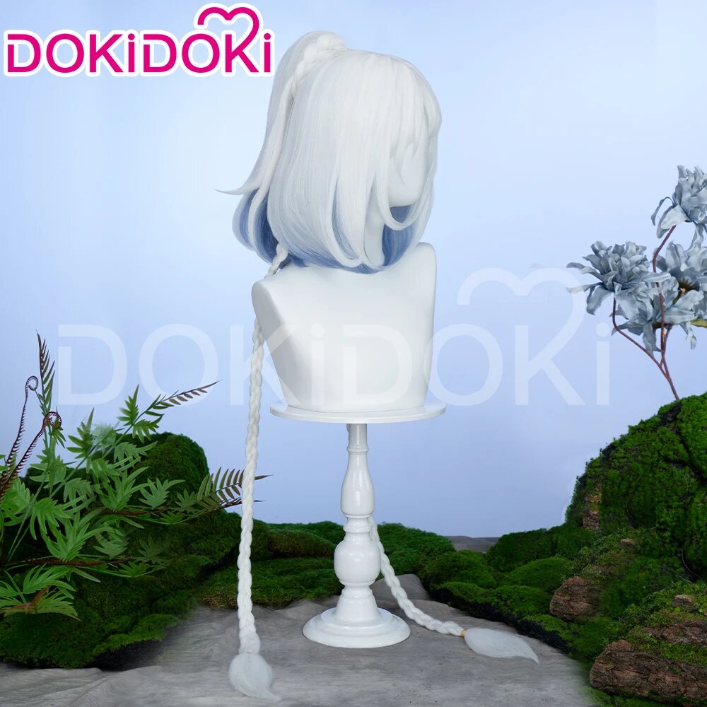 Косплей парик DOKIDOKI Mualani Genshin Impact белые длинные Белый, Один размер, Wig Only, IN STOCK