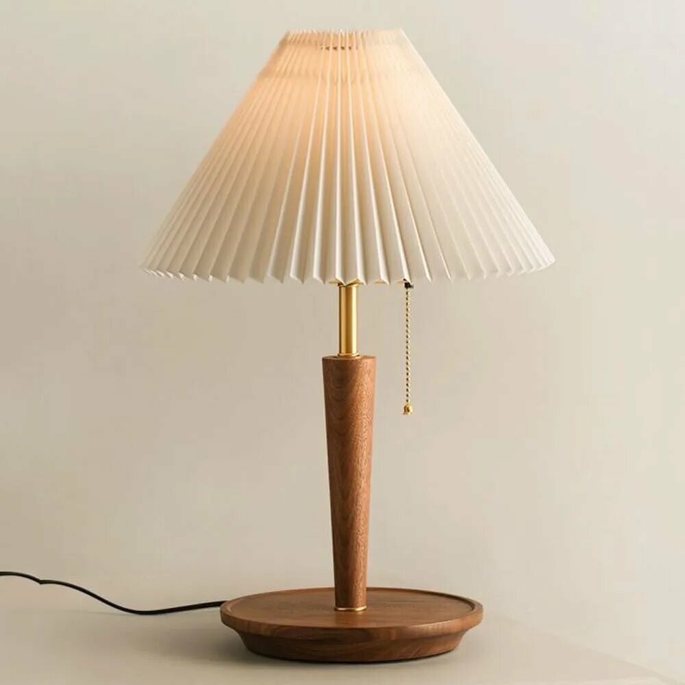 Современная деревянная основа тканевый абажур декоративная настольная лампа для спальни