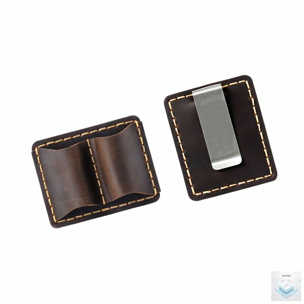 Кожаный держатель для ручек и блокнота