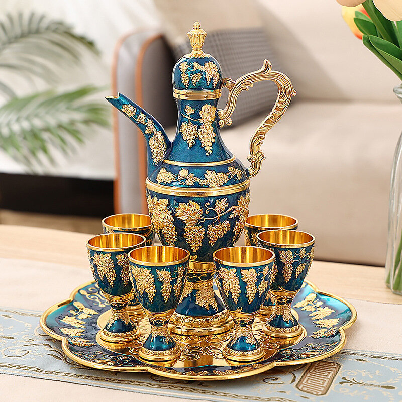 Чайный сервиз Элегантная Русская Классика "Европейский Стиль" Z334, керамика, цинк, голубой