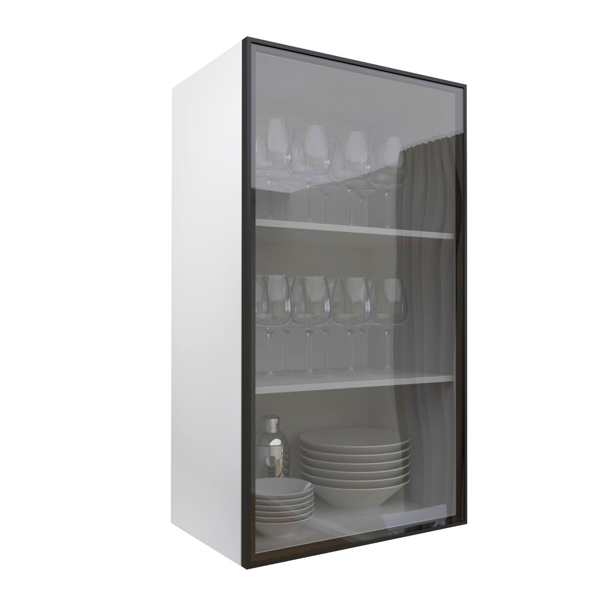 Фасад из алюминиевого профиля со стеклом Aluminum Glass 50х98х2 см, черный анод/графит