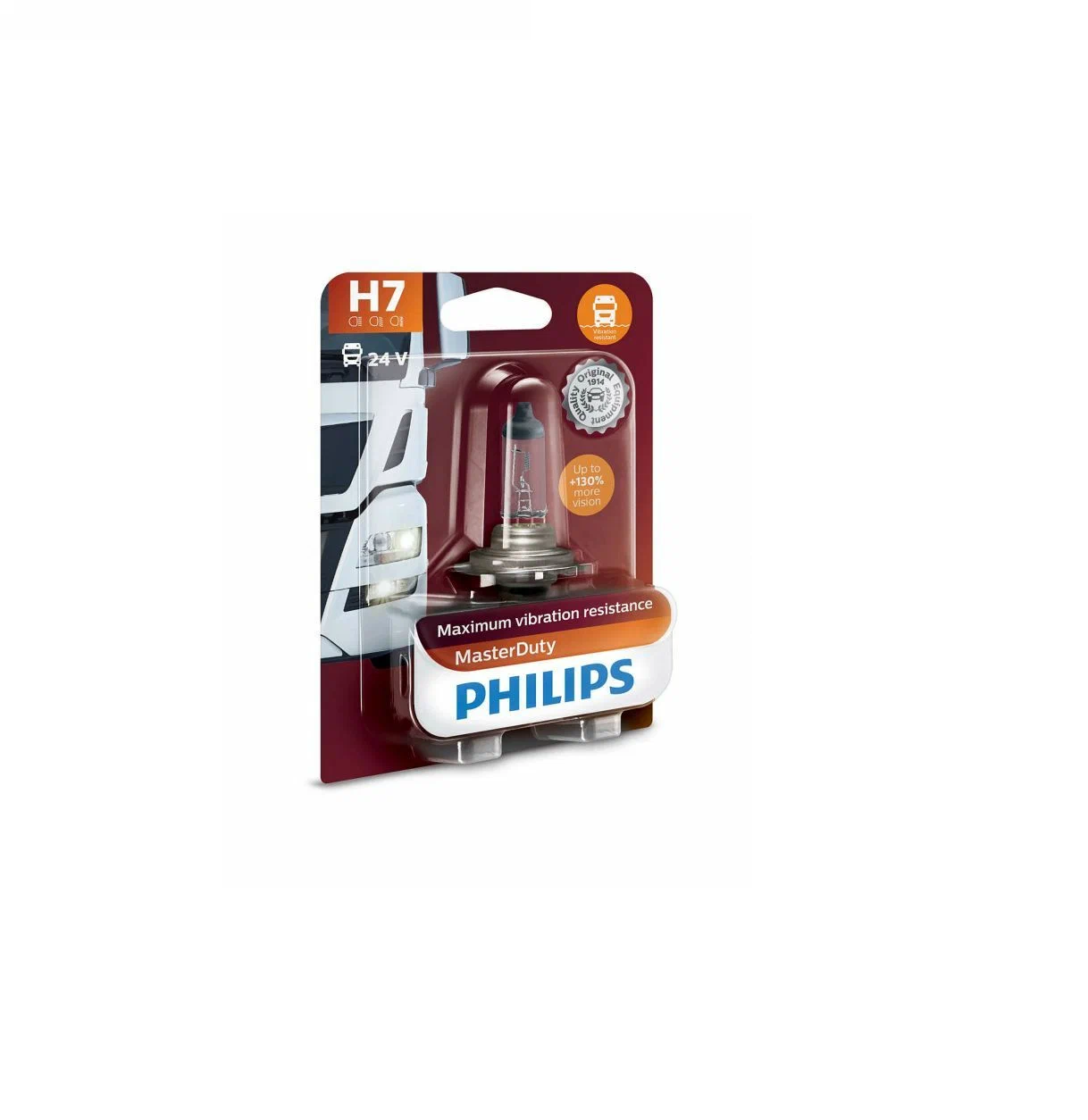 Лампа автомобильная PHILIPS P-13972MDбл MasterDuty H7, 70W, PX26d, 24V