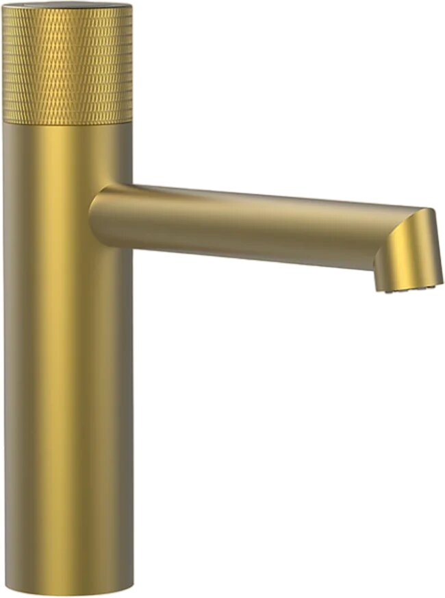 Смеситель для раковины Vincea Desire VBF-1D3BG золотой, матовый, кран для ванной в раковину, из латуни, нажимной, с керамическим картриджем