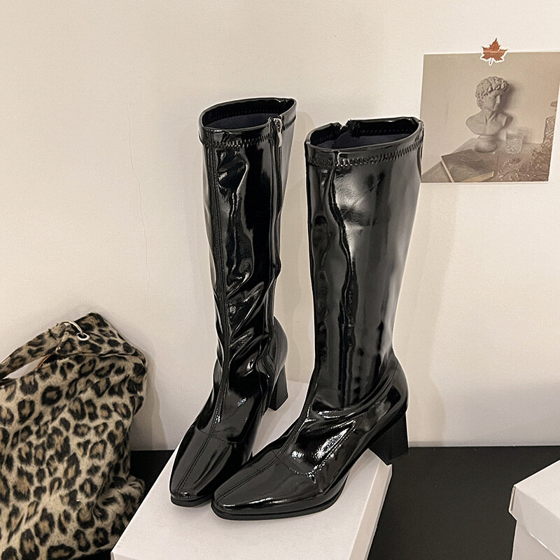 Осенние туфли 2025 года, новый стиль, остроносые туфли на шпильке, высокие каблуки, темперамент, тонкие, французская мода, сексуальные, красота, сеть знаменитостей, длинные сапоги