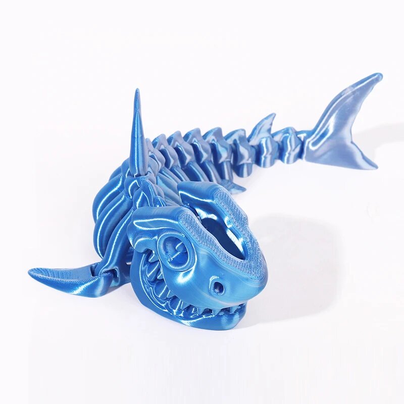 Акула 3D пластиковая, Blue Silver
