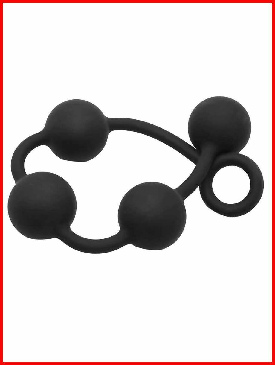 Огромная анальная цепочка "BIG BLACK ANAL SILICONE BEADS&49 см