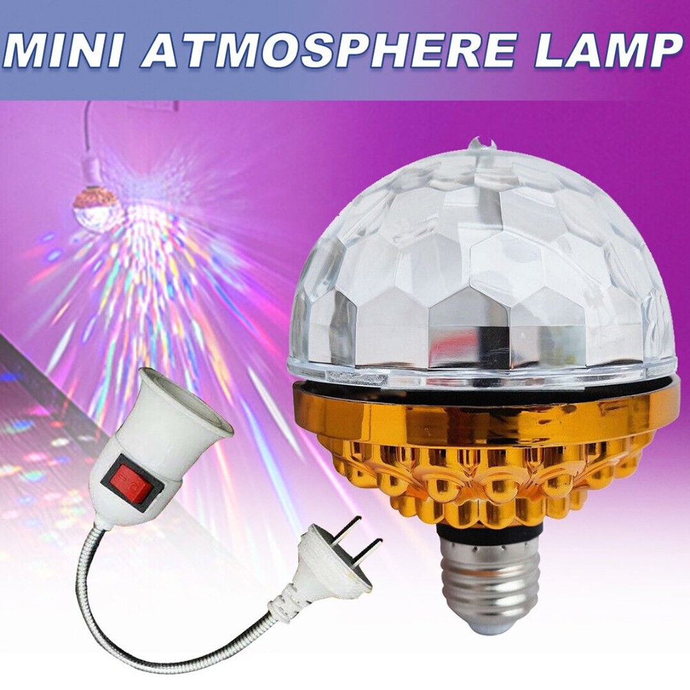Красочный вращающийся шаровой свет диджея Crystal RGB Party Light Disco Светодиодный светодиод RGB Стробоподруба Лампа