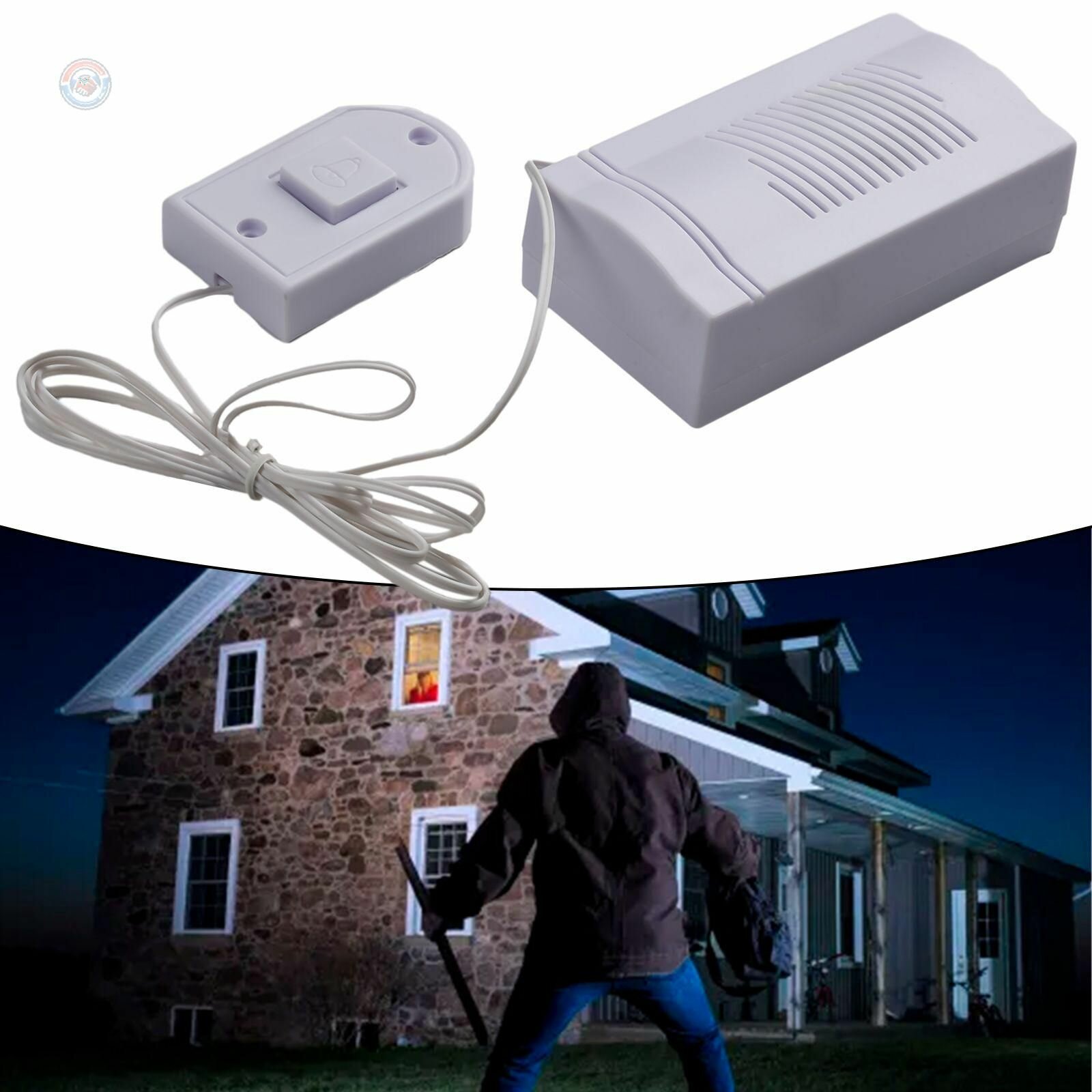 Проводной звонок для дома и офиса, энергосберегающий дверной звонок с кабелем 1 м, простая установка, белый цвет