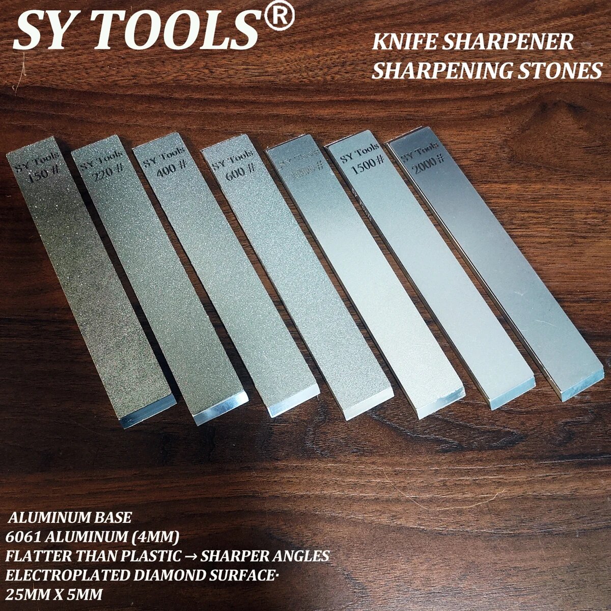 Алмазные точильные камни SY Tools, 7 шт, 25x5 мм
