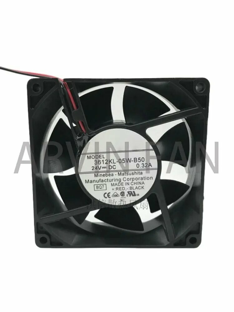 Новый 3612KL-05W-B50 DC 24V 0.32A 2-проводной вентилятор 90 * 32 мм