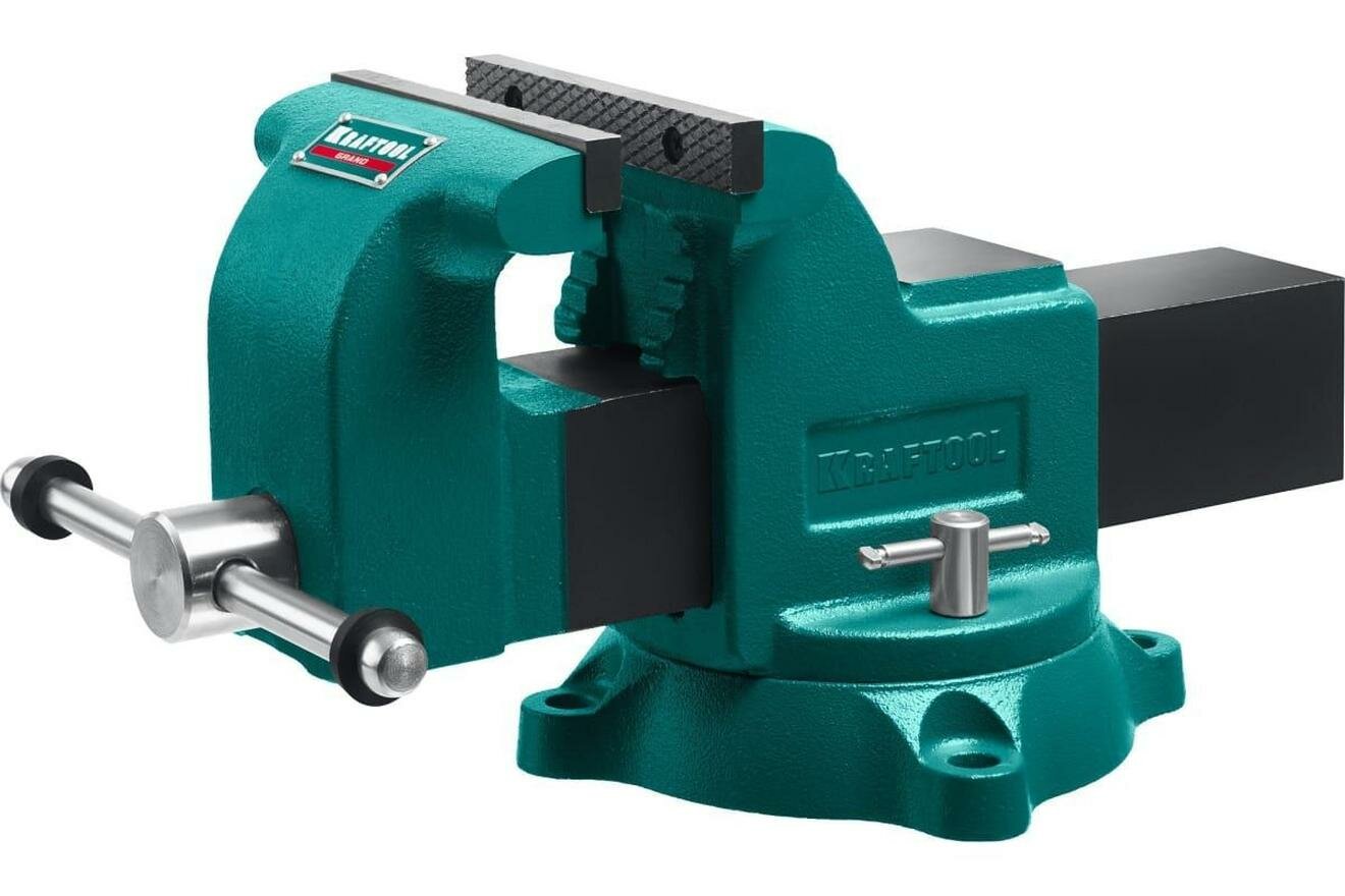 Тиски Kraftool Grand 32702-150, слесарные, поворотные, чугунные, 150мм