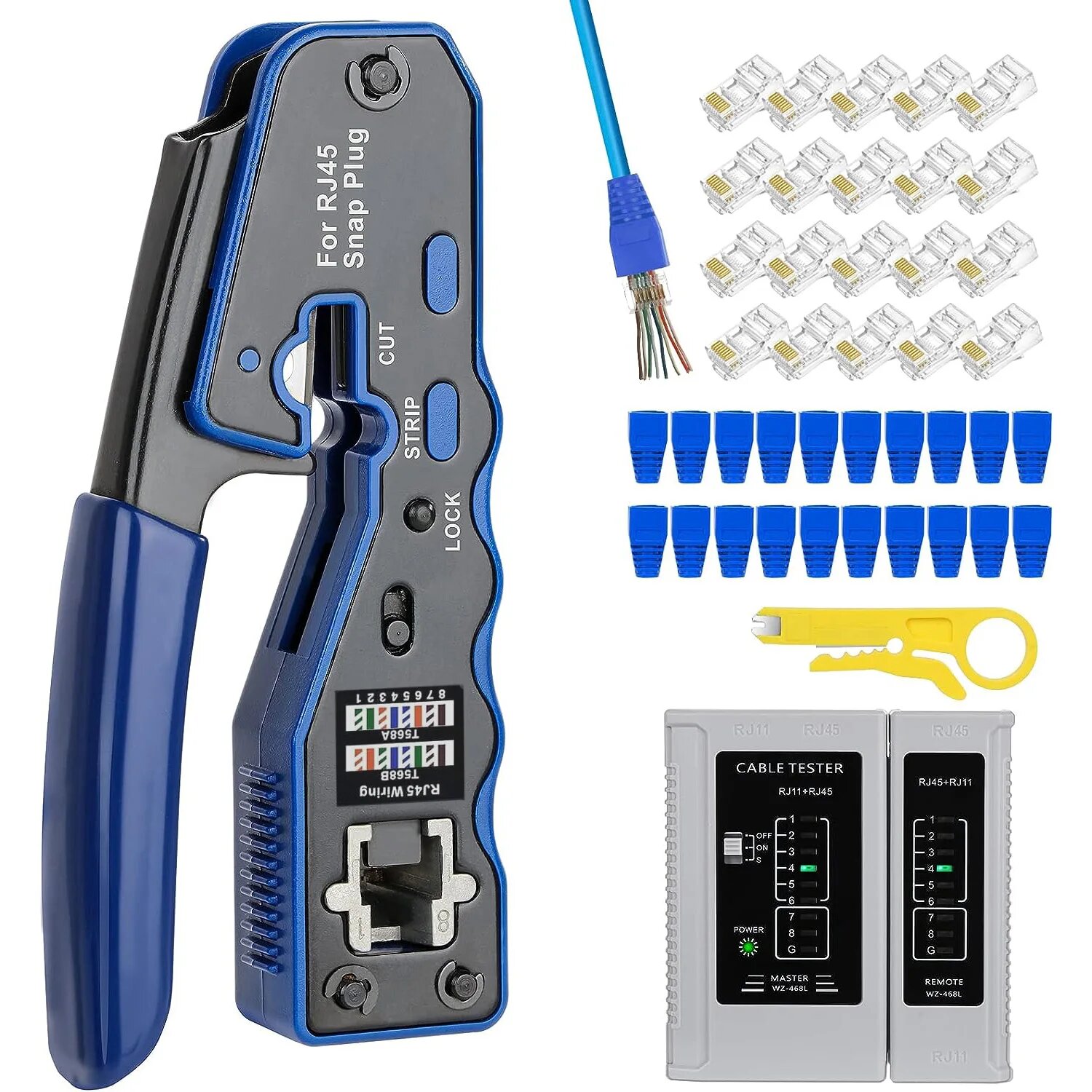 Обжимной инструмент ZoeRax RJ45 для кабелей Cat5e Cat6 Cat6a Network Tool Kit