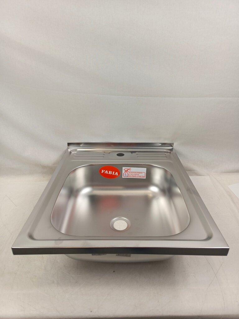 Мойка накладная FABIA м00003 Мойка накладная 50х60 см, толщина 0,4 мм, глубина 160 мм, без сифона (1465335)