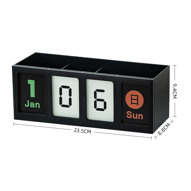 Креативный многофункциональный вечный календарь, прозрачный держатель для ручек, настольный календарь, подставка, 26-летний календарь, украшение, многофункциональный органайзер для хранения на столе