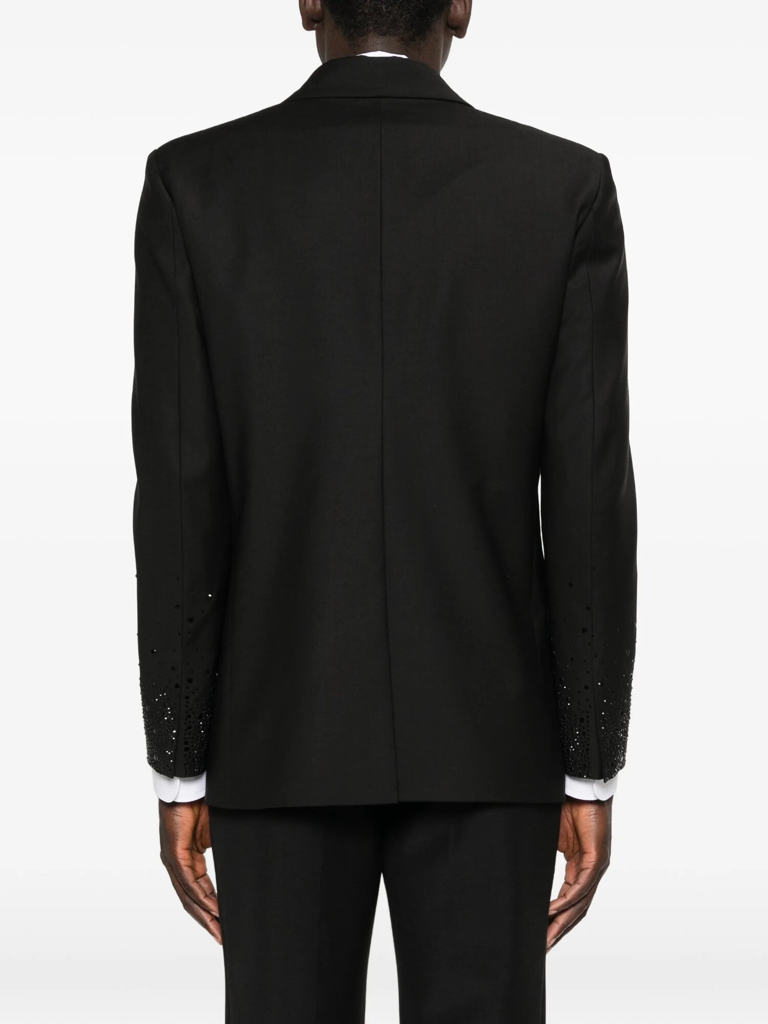 Пиджак PATRIZIA PEPE Embellished double-breasted blazer, размер 52, black/black — фото 1