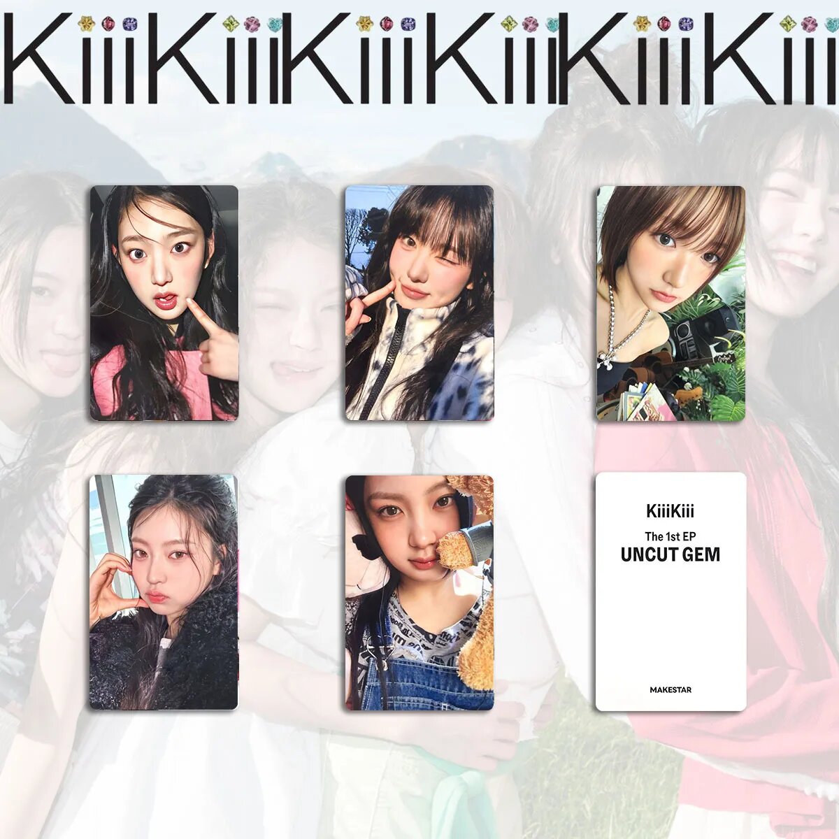 Фотокарты Kpop KiiiKiii UNCUT GEM 1st EP Makestar