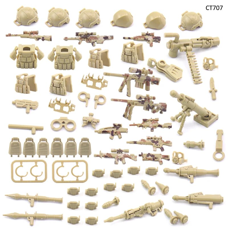 Военные фигурки солдата BRICKPANDA конструктор из пластика Бежевый, CT707