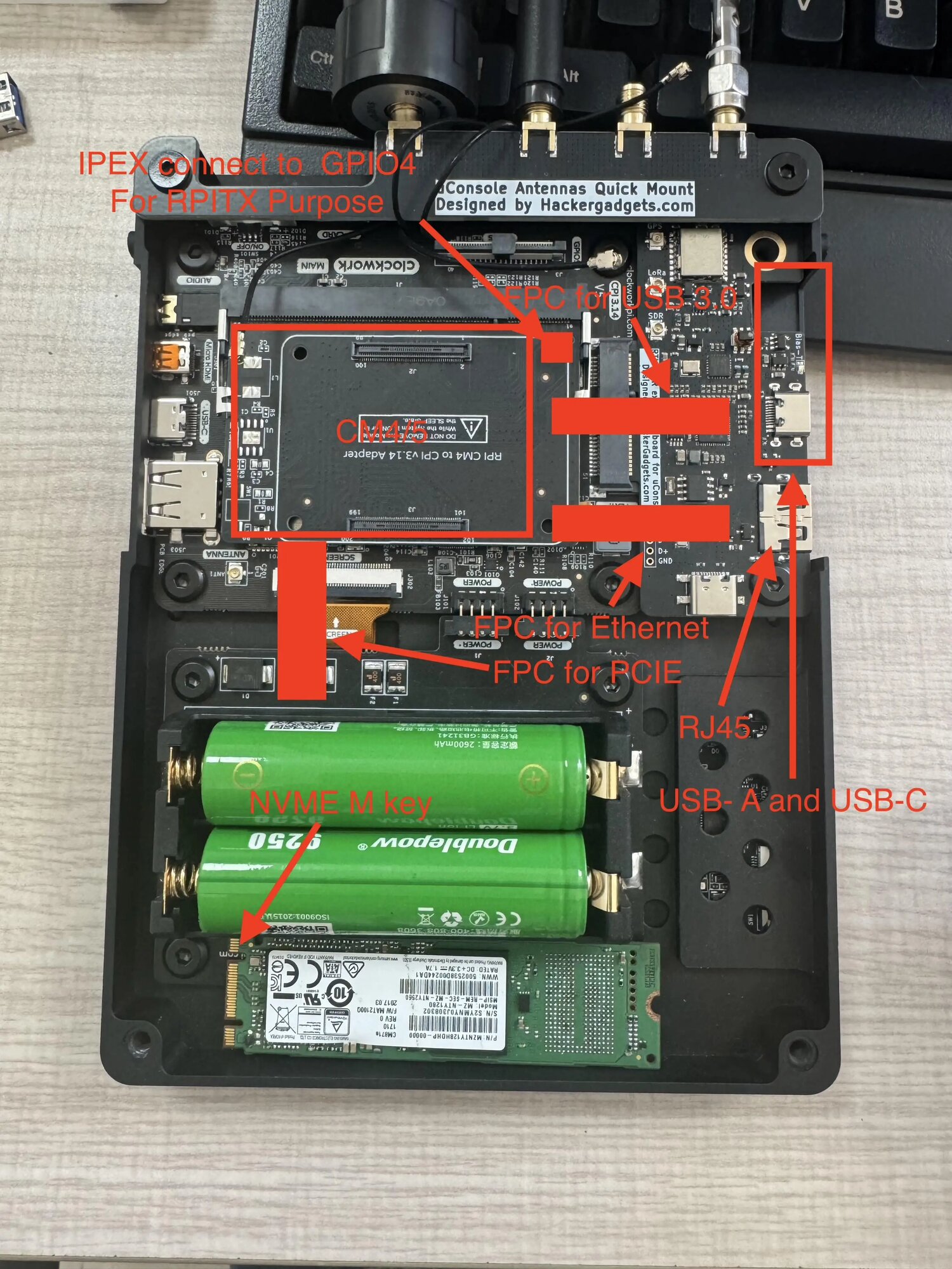 UConsole адаптерная плата VAYIKE для Raspberry Pi CM4/CM5 — фото 1