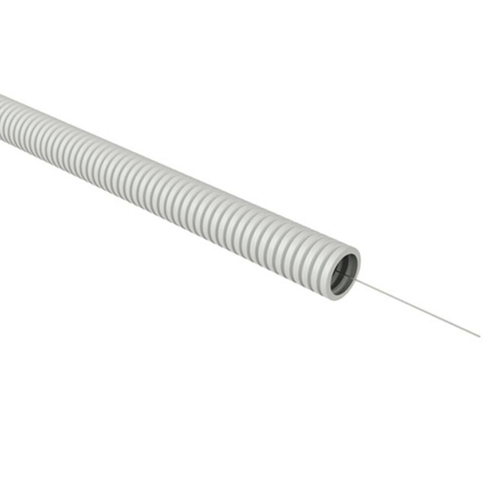 Труба гофрированная ПВХ 32 мм КМ легкая с зондом серая (25 м) (Б0060607)