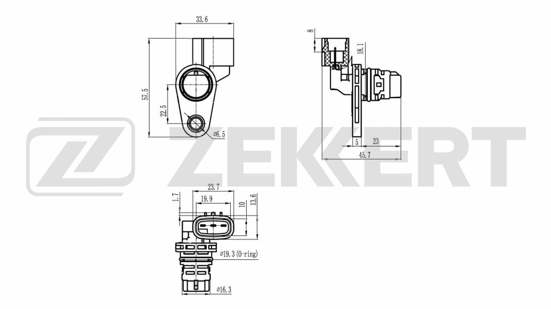 Zekkert Датчик положения распредвала для Kia Sportage III 10- Sorento II 09- Optima 12- Hyundai Santa Fe II 1
