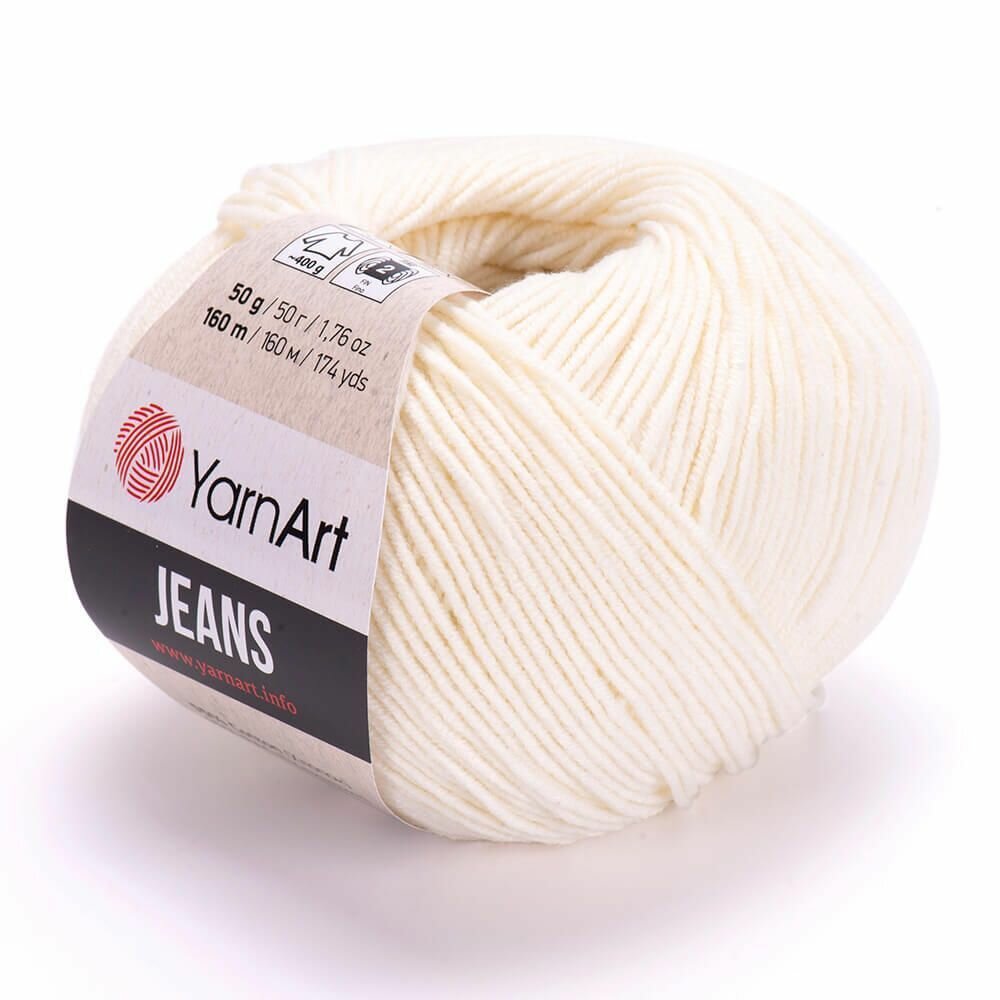 Пряжа Jeans (YarnArt), молочный - 03, 55% хлопок, 45% полиакрил, 10 мотков, 50 г, 160 м.