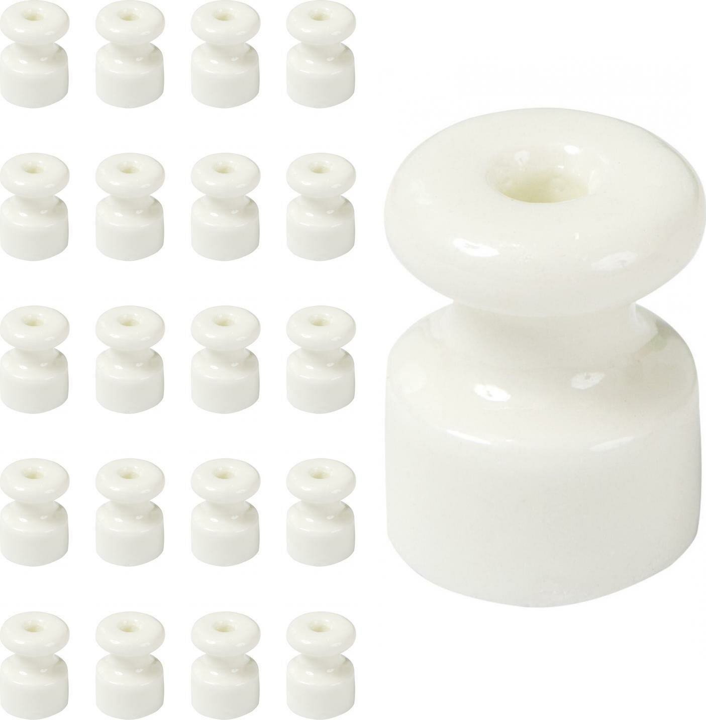 Изолятор Мезонинъ Classic белый для наружного монтажа витой проводки (комплект из 40 шт)