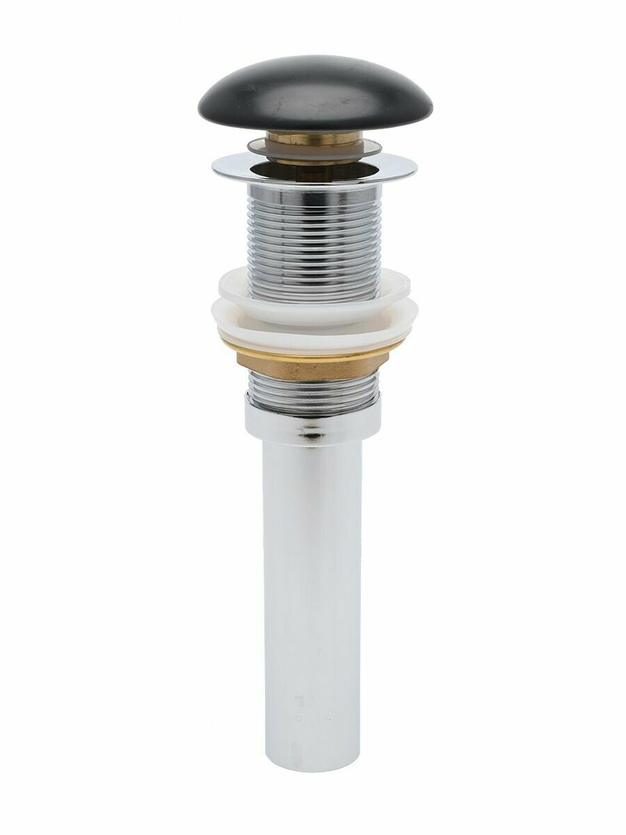 Донный клапан без перелива AQUAme, керамическая накладка, цвет черный матовый