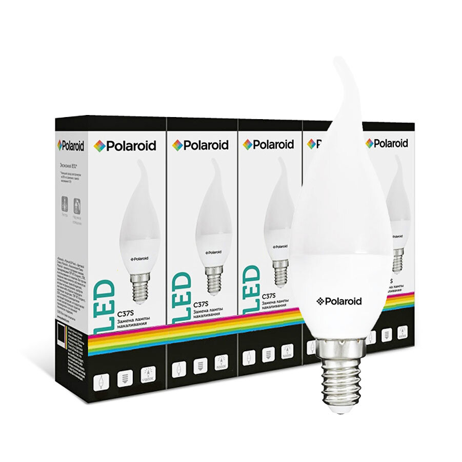 Светодиодная лампа Polaroid 220V C37S 7W 4000K E14 600lm (5 шт.)