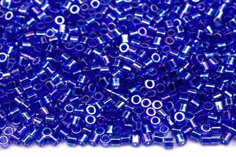 Бисер японский MIYUKI Delica цилиндр 15/0 DBS-0178 сапфир, прозрачный радужный, 5 грамм