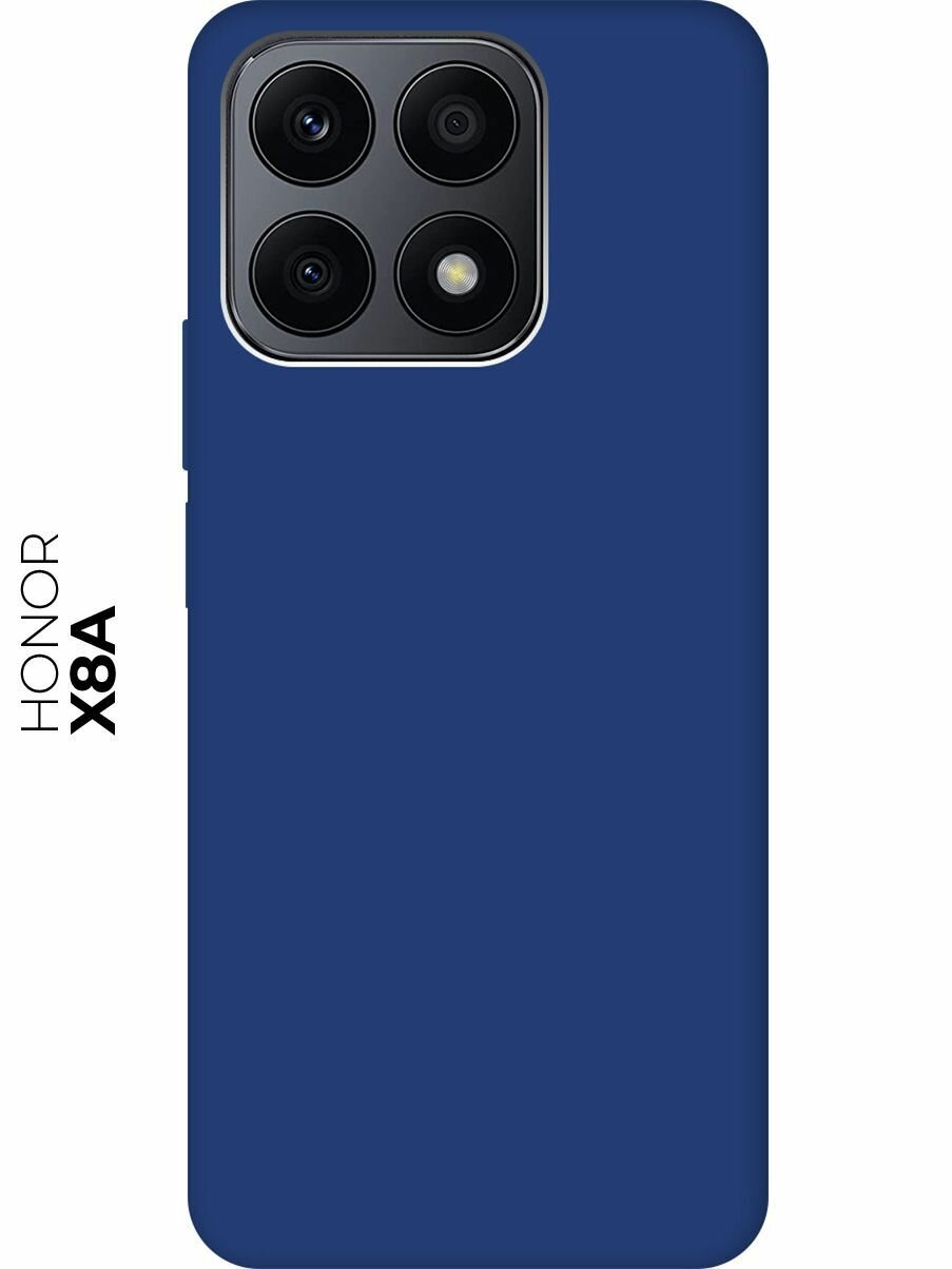 Матовый чехол на Honor X8a / Хонор Х8А Soft Touch синий