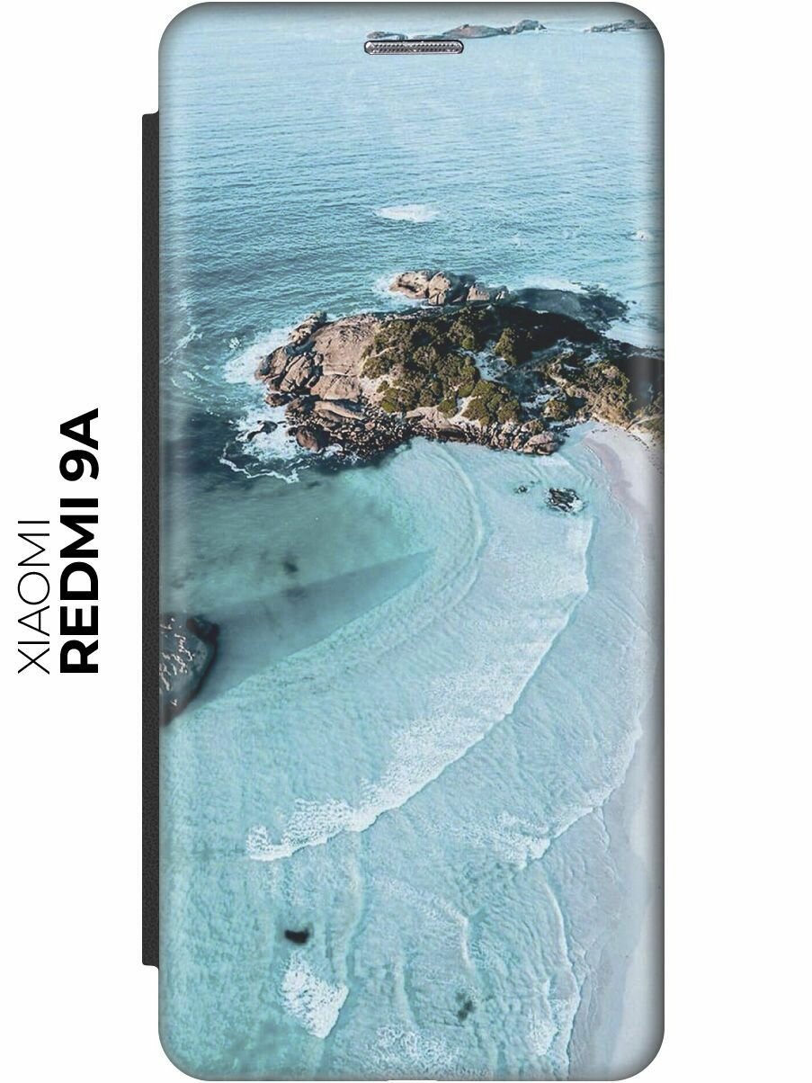 Чехол-книжка Одинокий остров на Xiaomi Redmi 9A / Сяоми Редми 9А черный