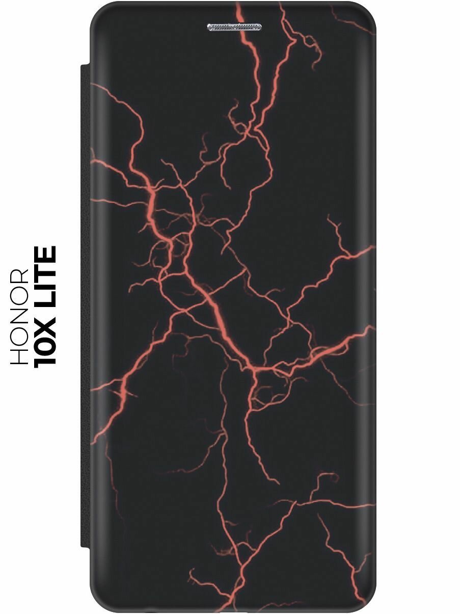 Чехол-книжка Алая молния на Honor 10x Lite / Хонор 10Х Лайт черный