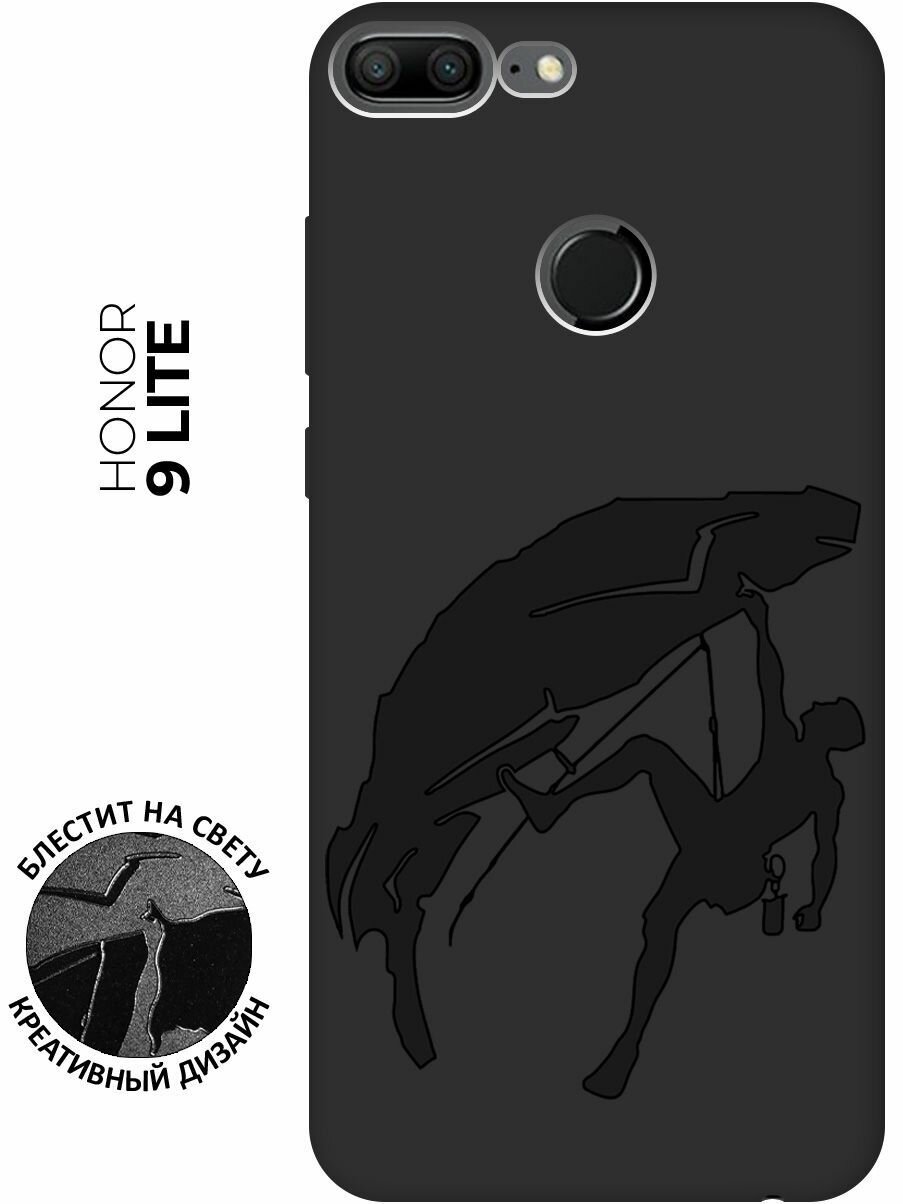 Матовый чехол Climbing для Honor 9 Lite / Хонор 9 Лайт с эффектом блика черный