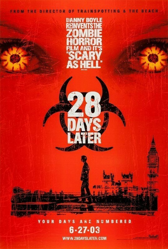 Плакат, постер 28 дней спустя (28 Days Later.), Дэнни Бойл на холсте, размер 21х30см