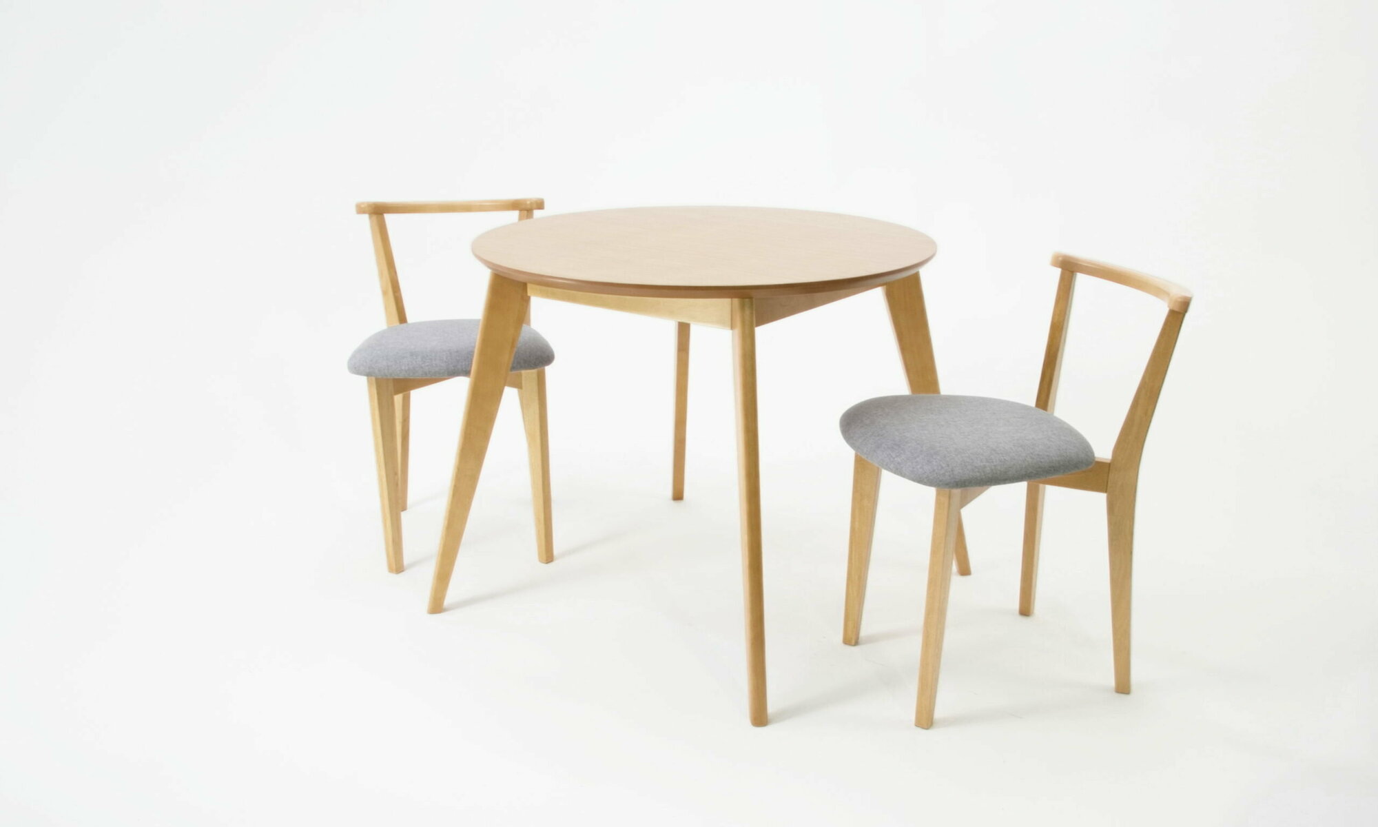 Стол ZiP-mebel Сканди К 100 со стульями Франк Натур/Рогожка Серый