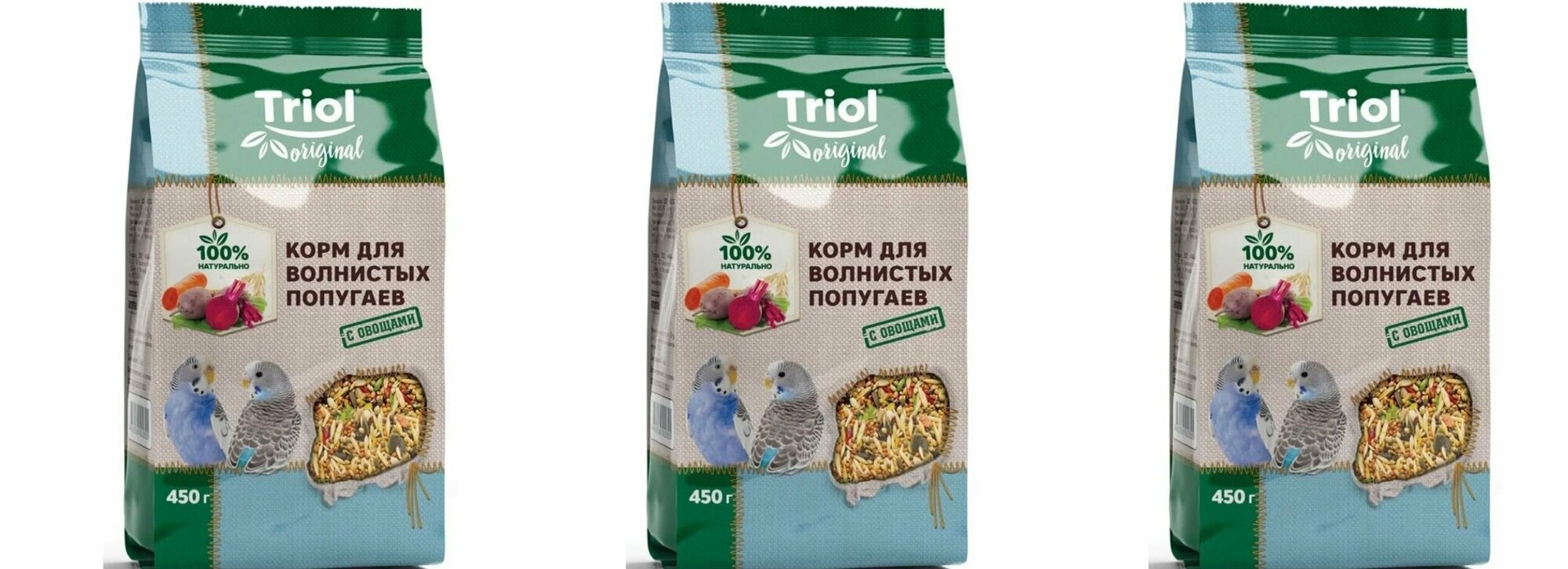 Triol Корм сухой с овощами, 450 г, 3 шт