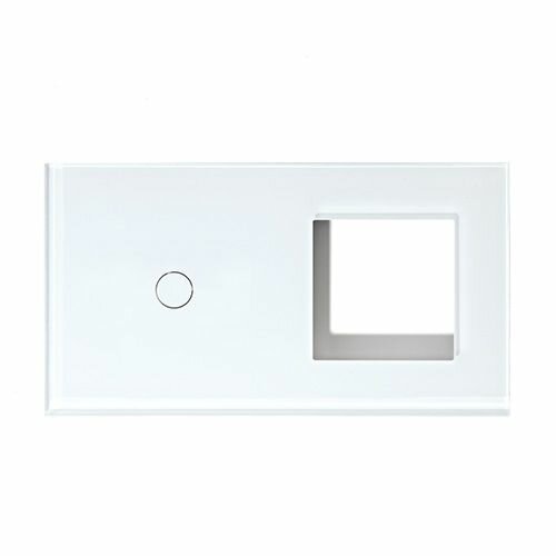 Рамка комби 2 поста (1G+1F) 157*86мм, стекло, цвет белый